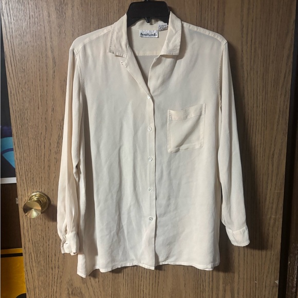 Anne Klein | Tops | Anne Klein Cream Silk Blouse | Poshmark
